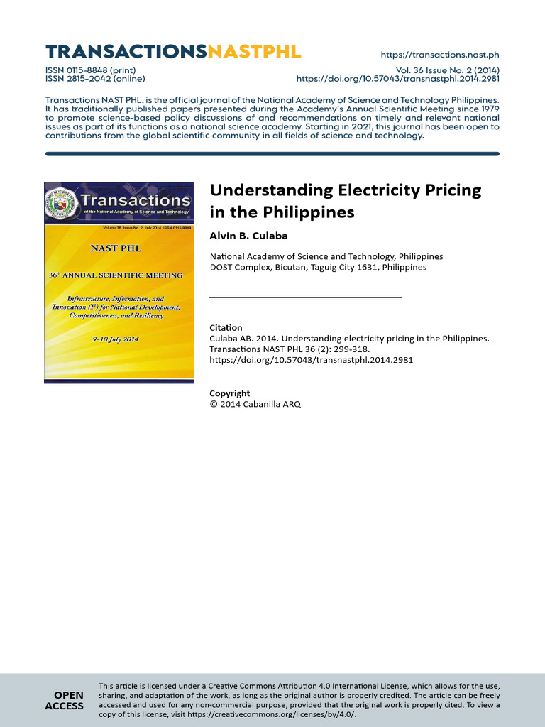 TNP 2014 Culaba - Electrcity Pricing Philippines | PDF | Electrical Grid | Electric Power ...
