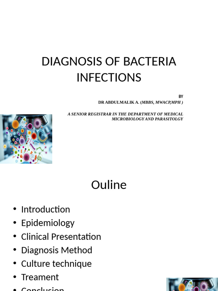 DIAGNOSIS OF BACTERIA INFECTIONS_031710 | PDF | Infection | Bacteria