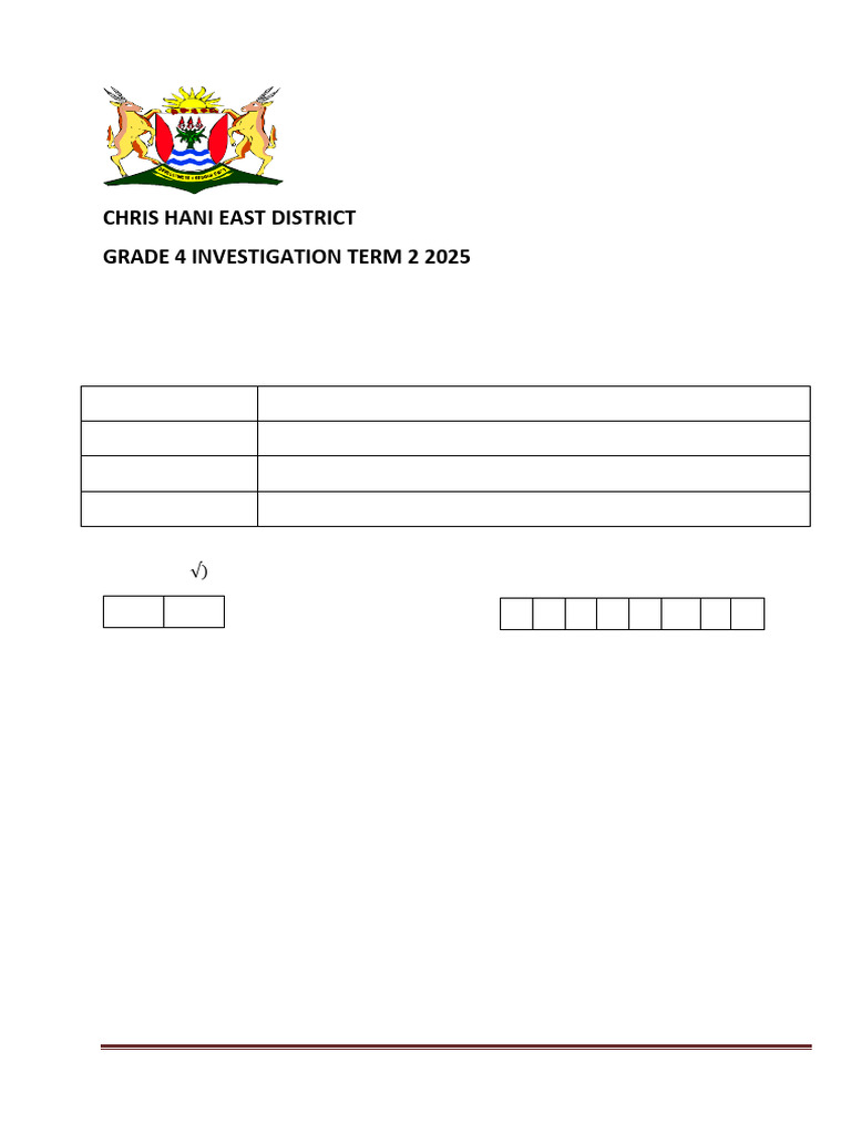 Grade 4 Term 2 Math Investigation | PDF | Mathematics