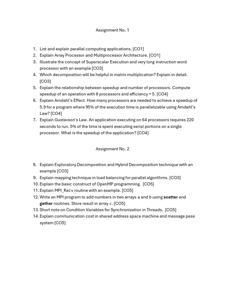 Parallel Computing Concepts and Techniques | PDF
