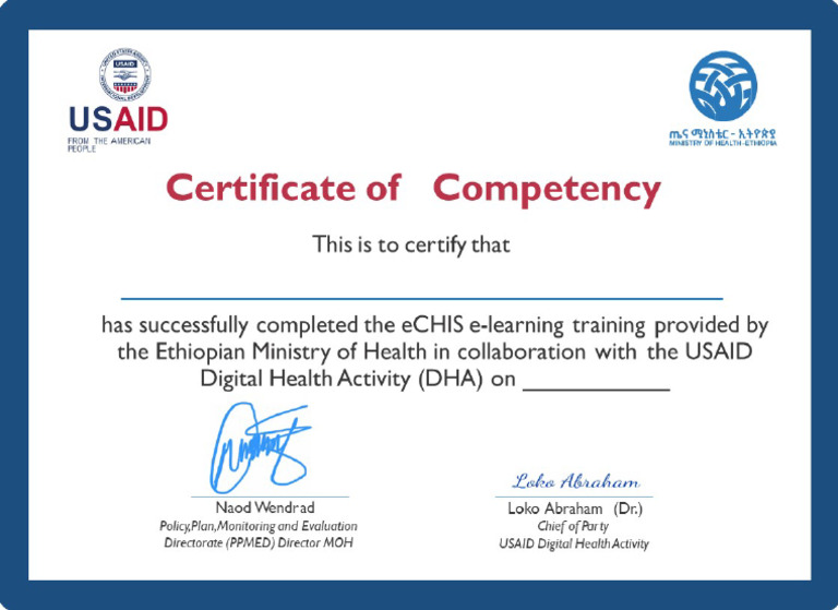 Introduction To eCHIS Certificate of Completion | PDF