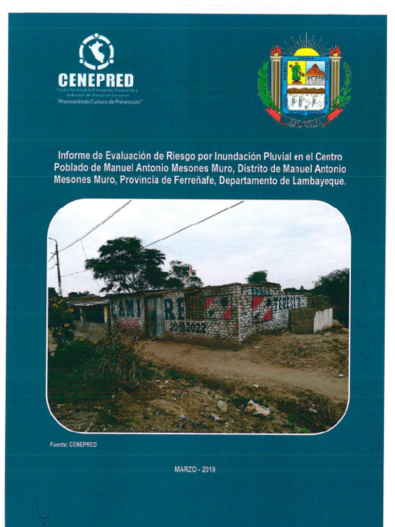 6453 Informe de Evaluacion de Riesgo Por Inundacion Pluvial en El Centro Poblado Manuel Antonio ...