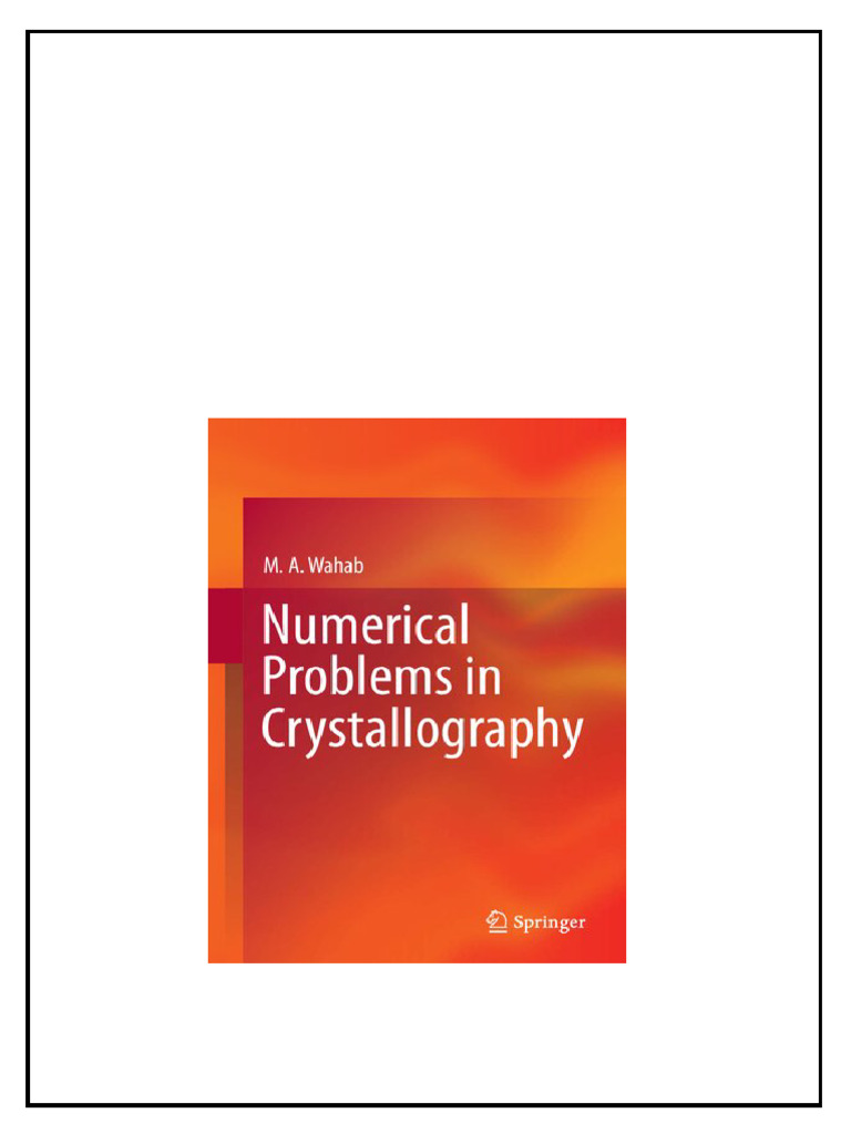 Numerical Problems In Crystallography Mohammad Abdul Wahab download ...