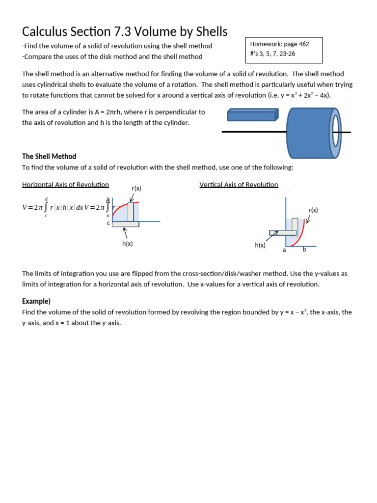 7.3 Volume by Shells | PDF