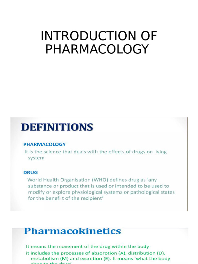 Introduction of Pharmacology | PDF