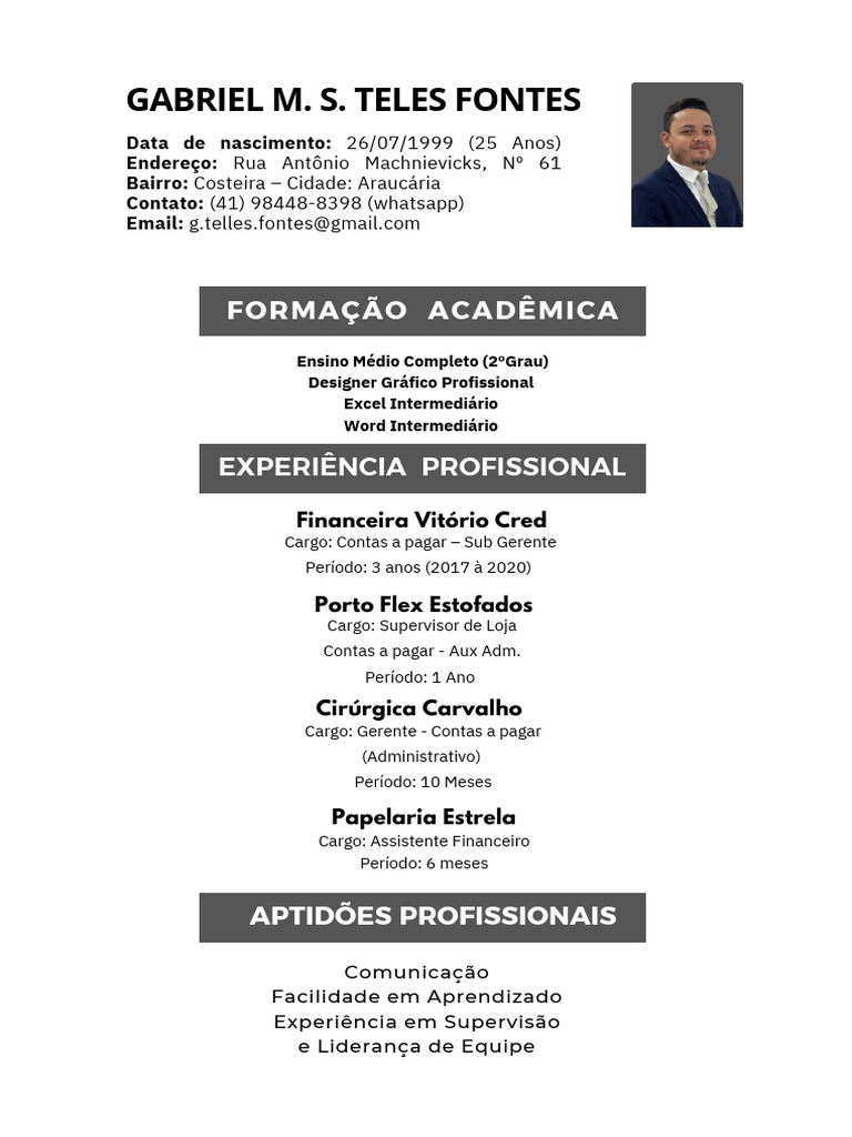 Gabriel Currículo 2025 | PDF