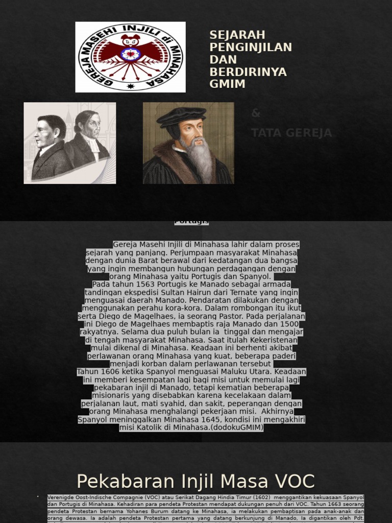 Sejarah Penginjilan Dan Berdirinya GMIM Sampai Saat Ini | PDF