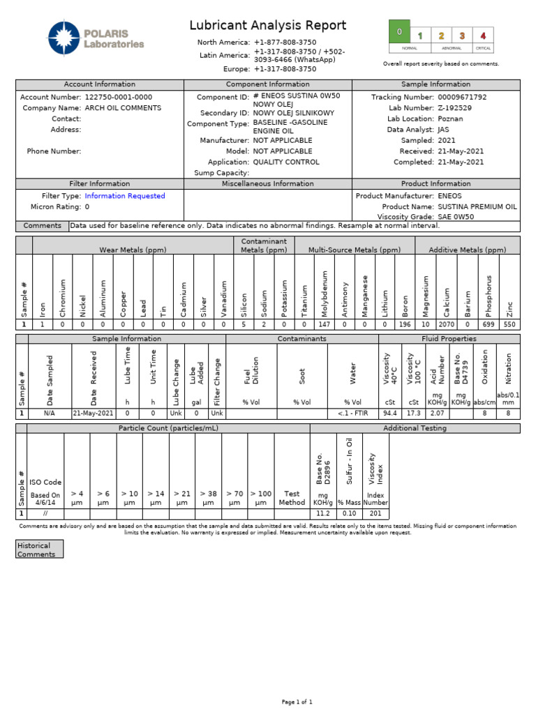 # ENEOS SUSTINA 0W50 NOWY OLEJ Z 192529 Sev0 | PDF | Metals | Viscosity