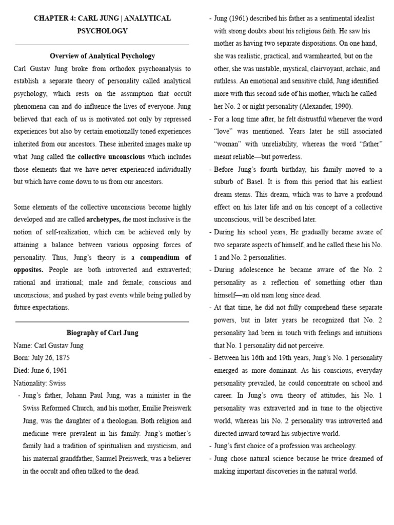 Jung - Analytical Psychology | PDF | Carl Jung | Analytical Psychology