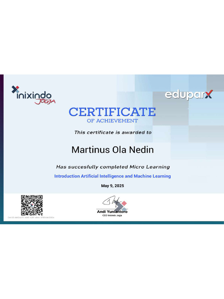 Sertifikat Ai-Dan-Machine-Learning-Sai-Dan-Machine-Learning | PDF