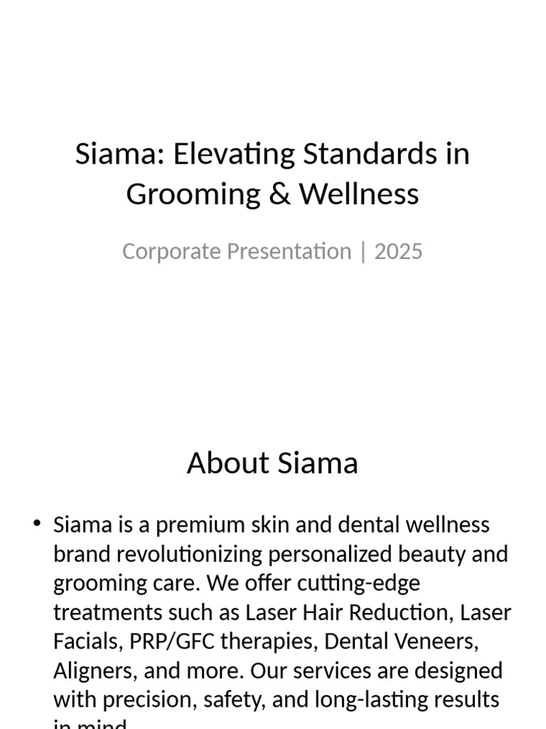 Siama_Corporate_Grooming_Industry_Impact_Presentation | PDF