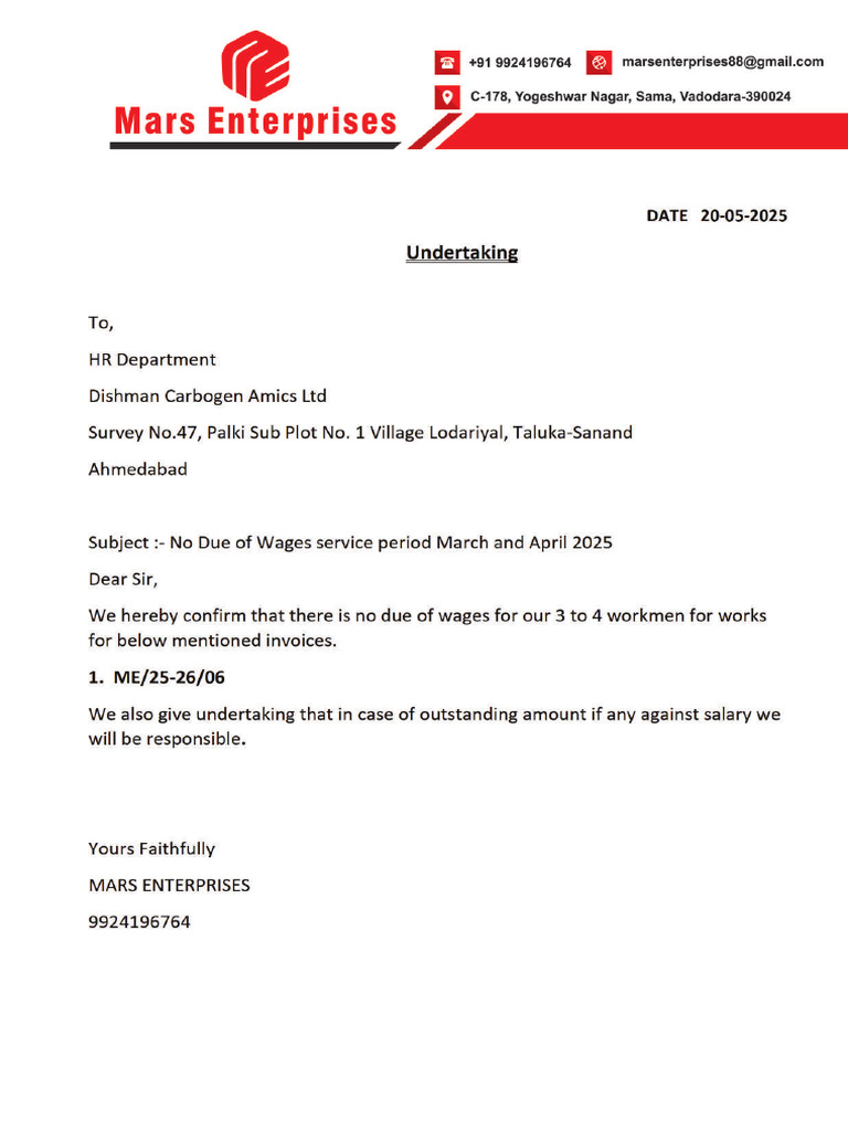 Undertaking Compressed | PDF