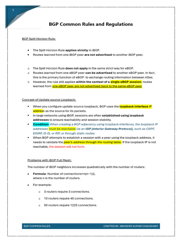 Bgp Rules Every Network Engineer Should Know Pdf Computer Networking Computer Engineering