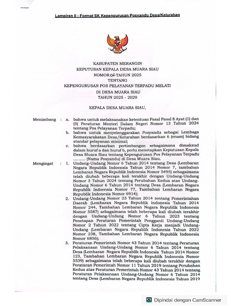 SK Posyandu Melati | PDF