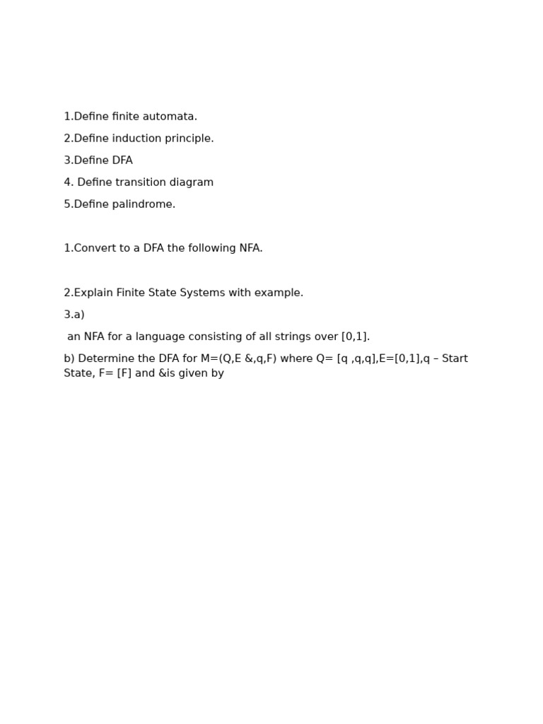 TOC Question Paper | PDF