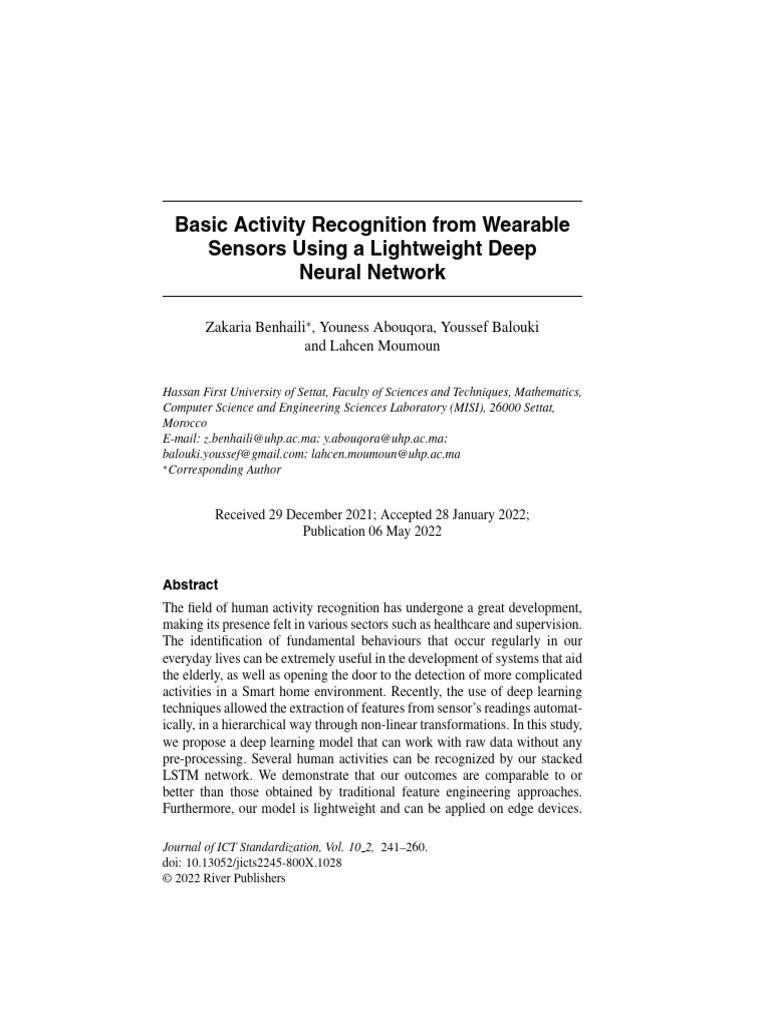 Basic Activity Recognition From Wearable | PDF | Deep Learning | Computer Vision