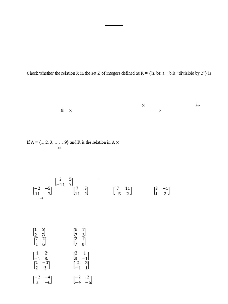Maths Set-A Corrections | PDF | Matrix (Mathematics) | Mathematical Relations