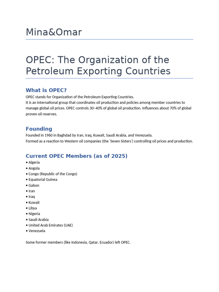 OPEC | PDF