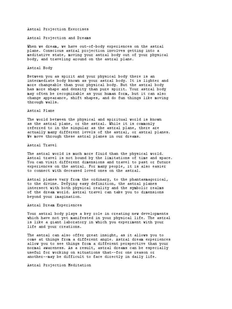 Astral Projection Exercises | PDF | Astral Projection | Breathing