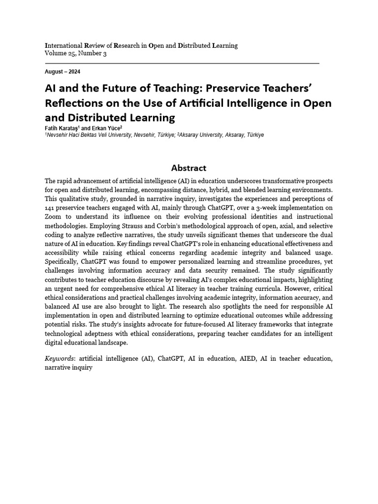 AI and The Future of Teaching | PDF | Artificial Intelligence | Intelligence (AI) & Semantics