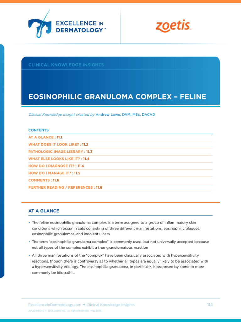 Zoetis Eosinophilic Granuloma Complex | PDF | Allergy | Allergen