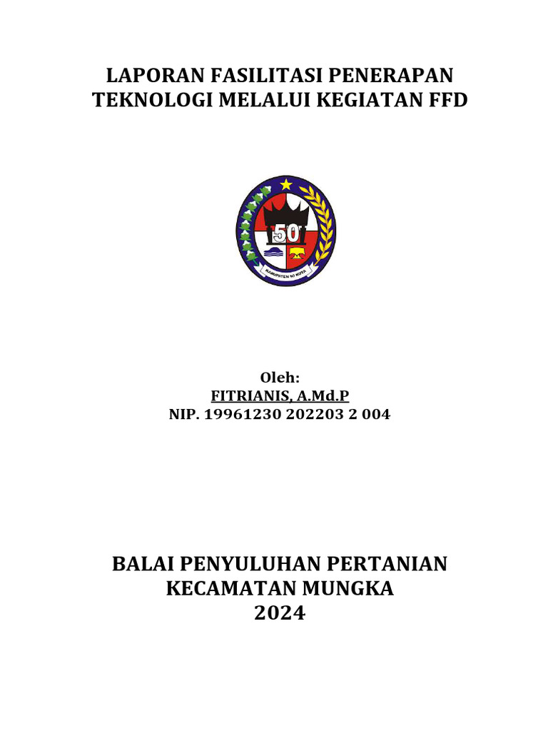 Laporan Fasilitasi Penerapan Teknologi Melalui Kegiatan FFD | PDF