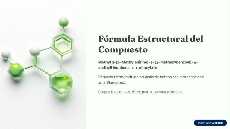 Estructura y propiedades de un derivado de tiofeno | PDF