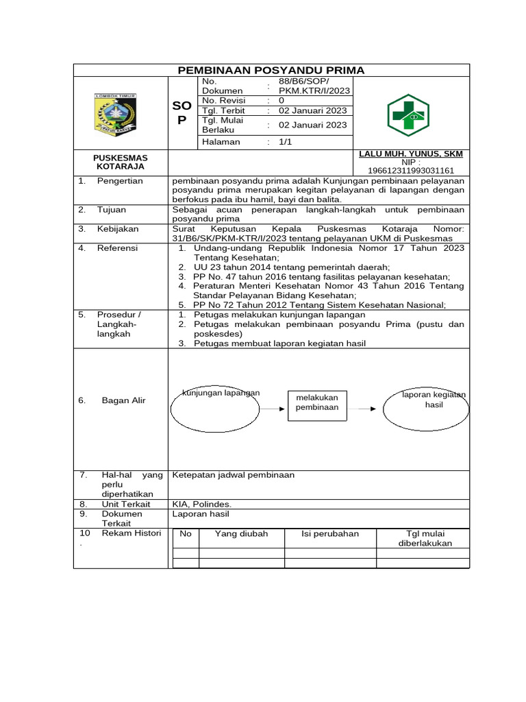 SOP PEMBINAAN POSYANDU PRIMA Fix | PDF