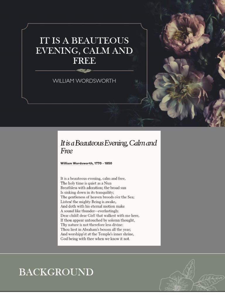 It Is A Beauteous Evening, Calm and | PDF | Religious Belief And Doctrine