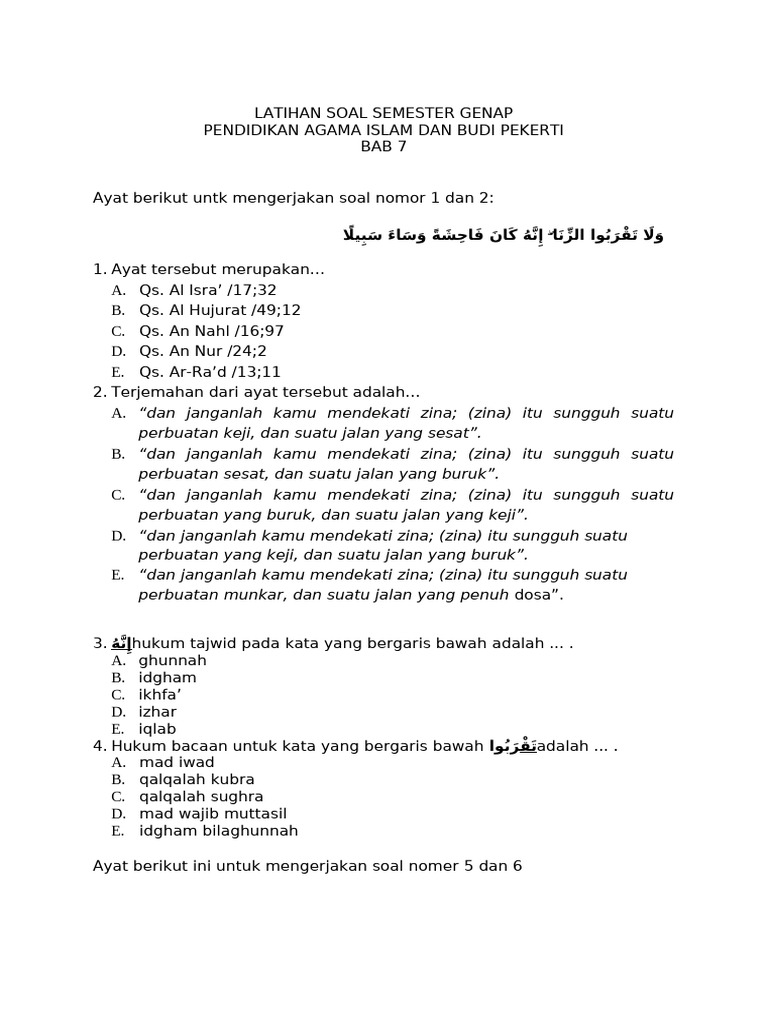 Latihan Soal Semester Genap | PDF