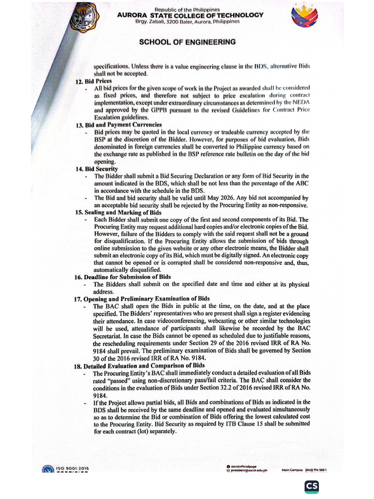 Bidding Documents (3-Storey Dormitory Building) - 4 | PDF