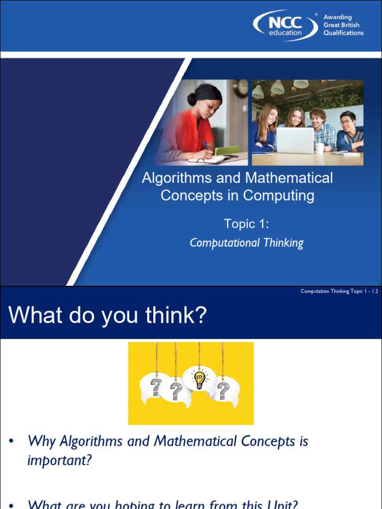 AMC Topic 1 Computational Thinking | PDF | Encryption | Thought