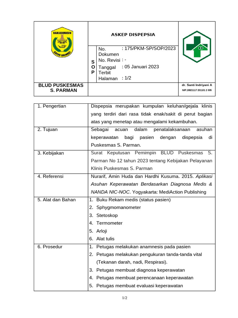 Sop Askep Dispepsia | PDF