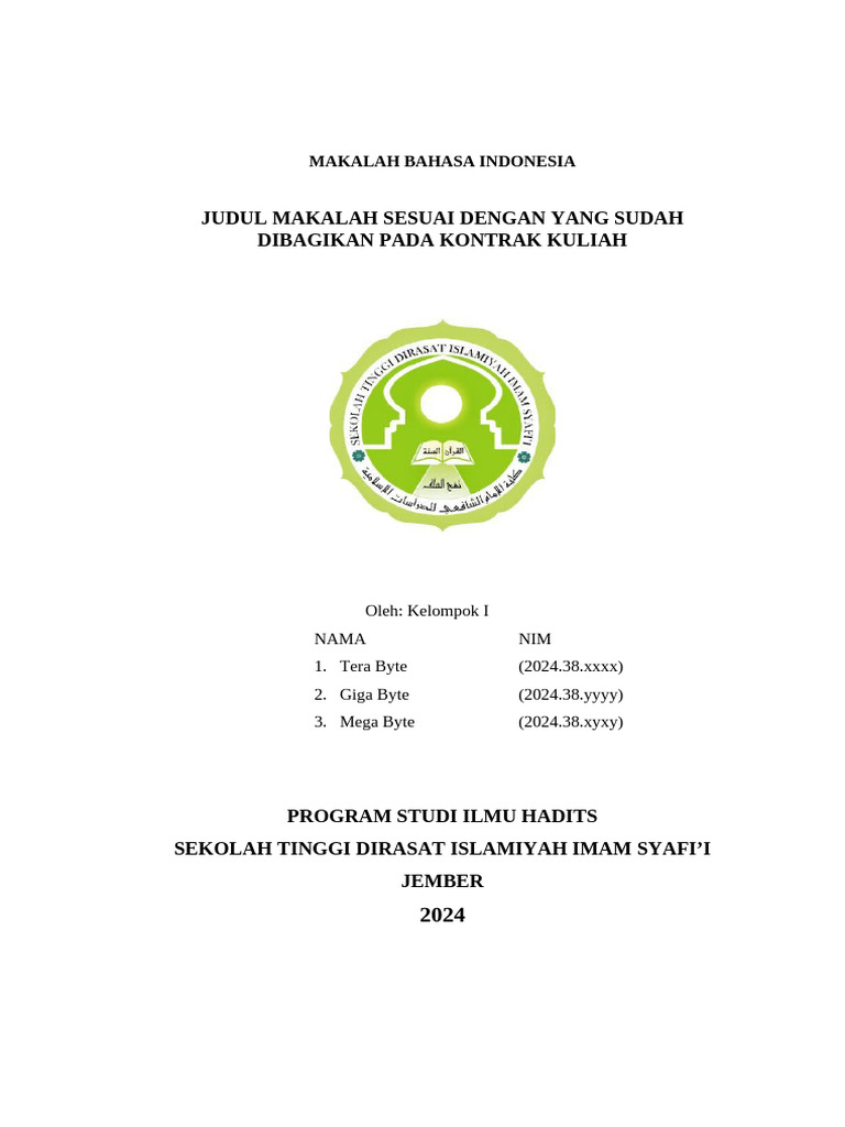 Template Cover Makalah | PDF