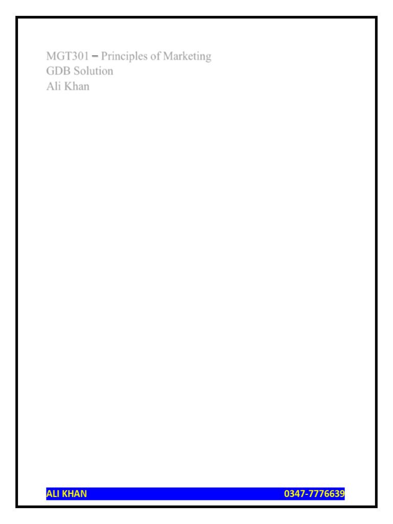 Mgt301 Gdb Solution 2025 By Vu Nexus Ali Khan Pdf Brand Cosmetics