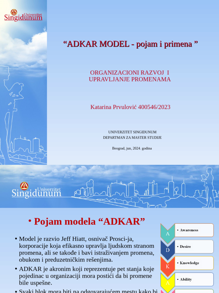 ADKAR MODEL - Pojam I Primena | PDF