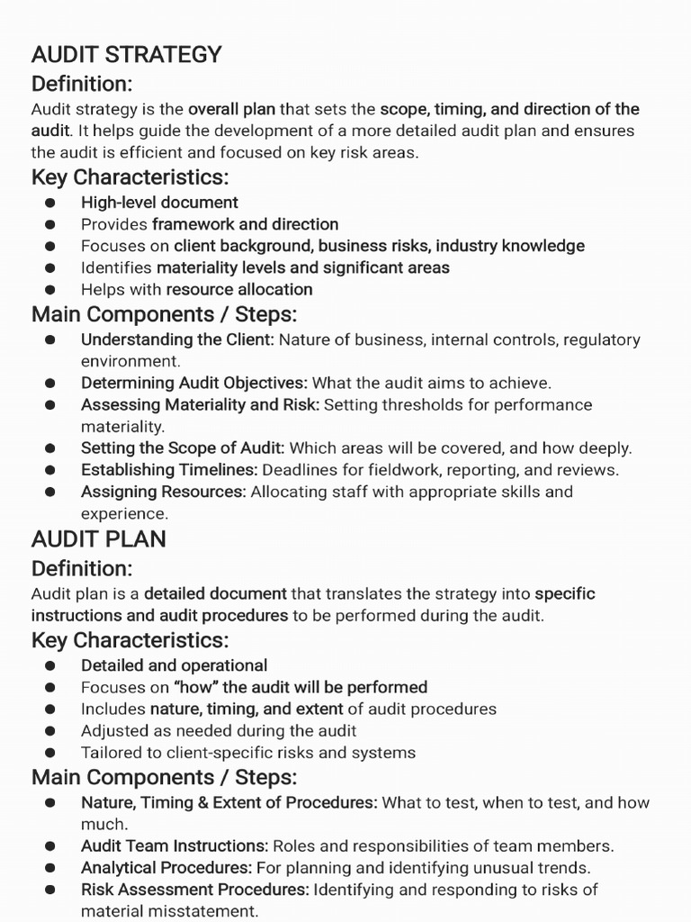 Audit Strategy Audit Plan | PDF