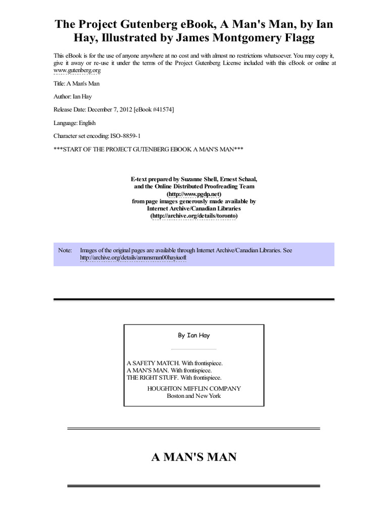A Mans Man by Ian Hay - PDF Room | PDF | Project Gutenberg