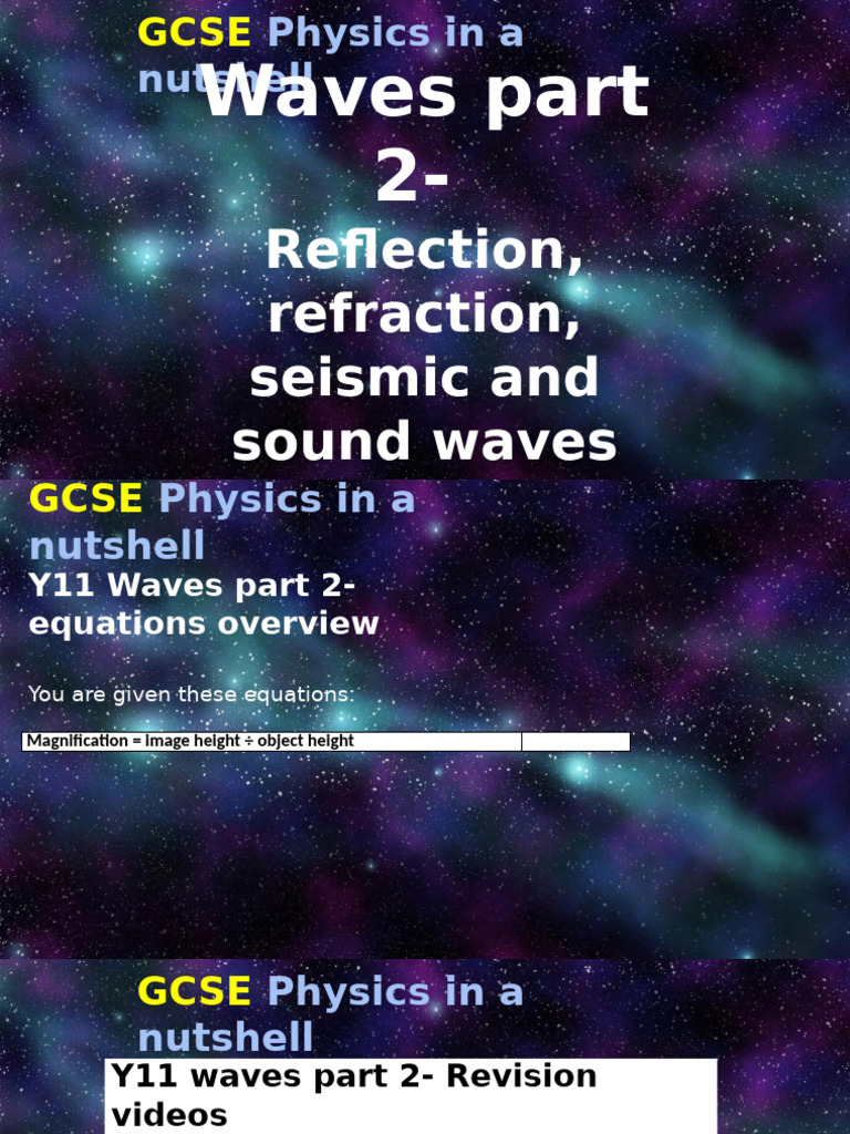 GCSE Waves: Reflection and Refraction | PDF | Refraction | Waves