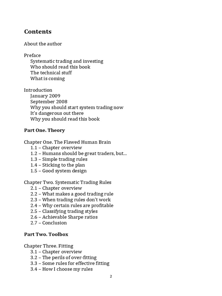 Systematic Trading Insights by Carver | PDF