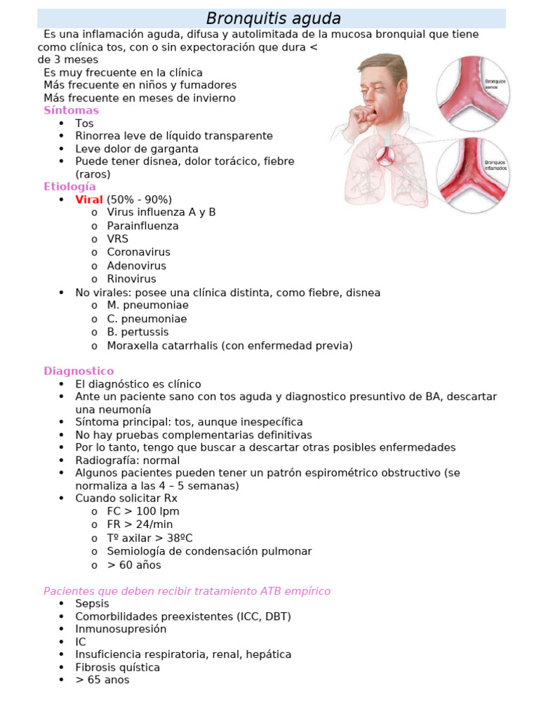 Bronquitis Aguda | PDF | Tos | Indigestión