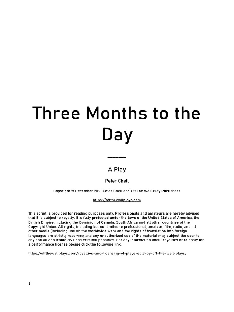 3 Months To The Day Half Script | PDF