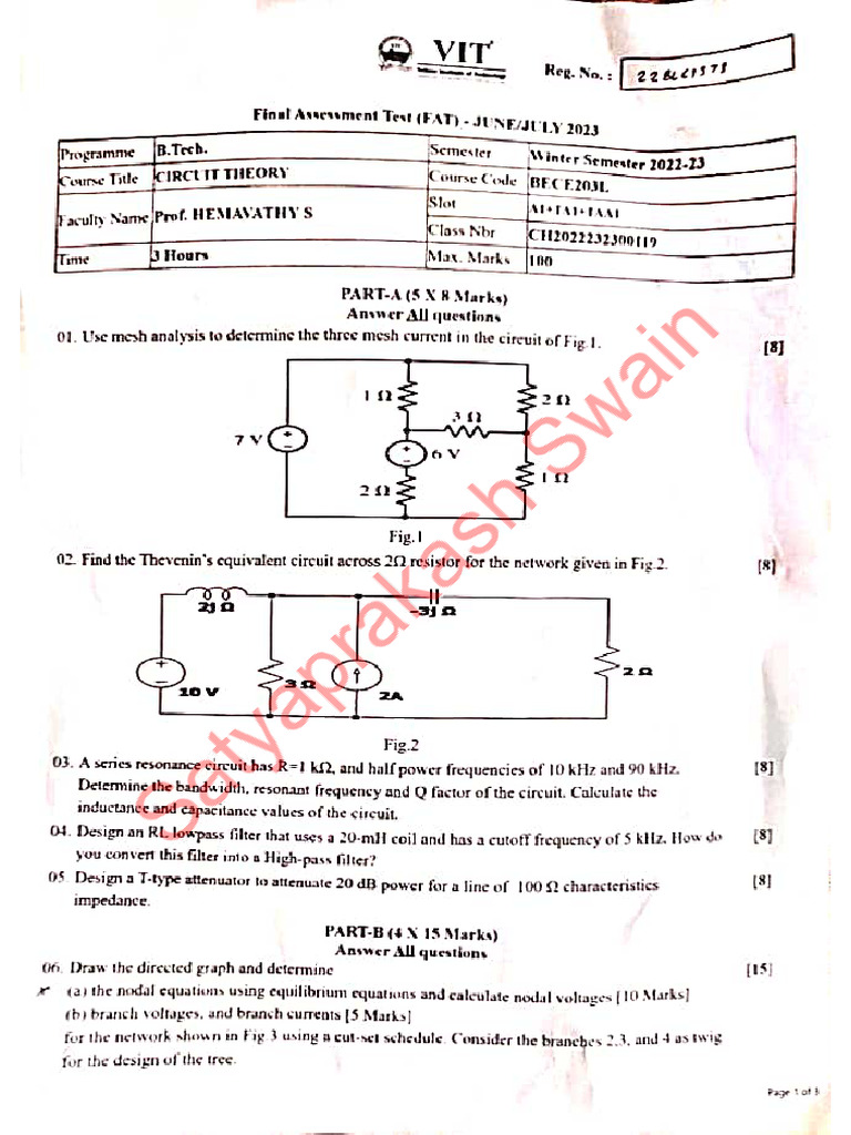 Circuit Theory FAT | PDF