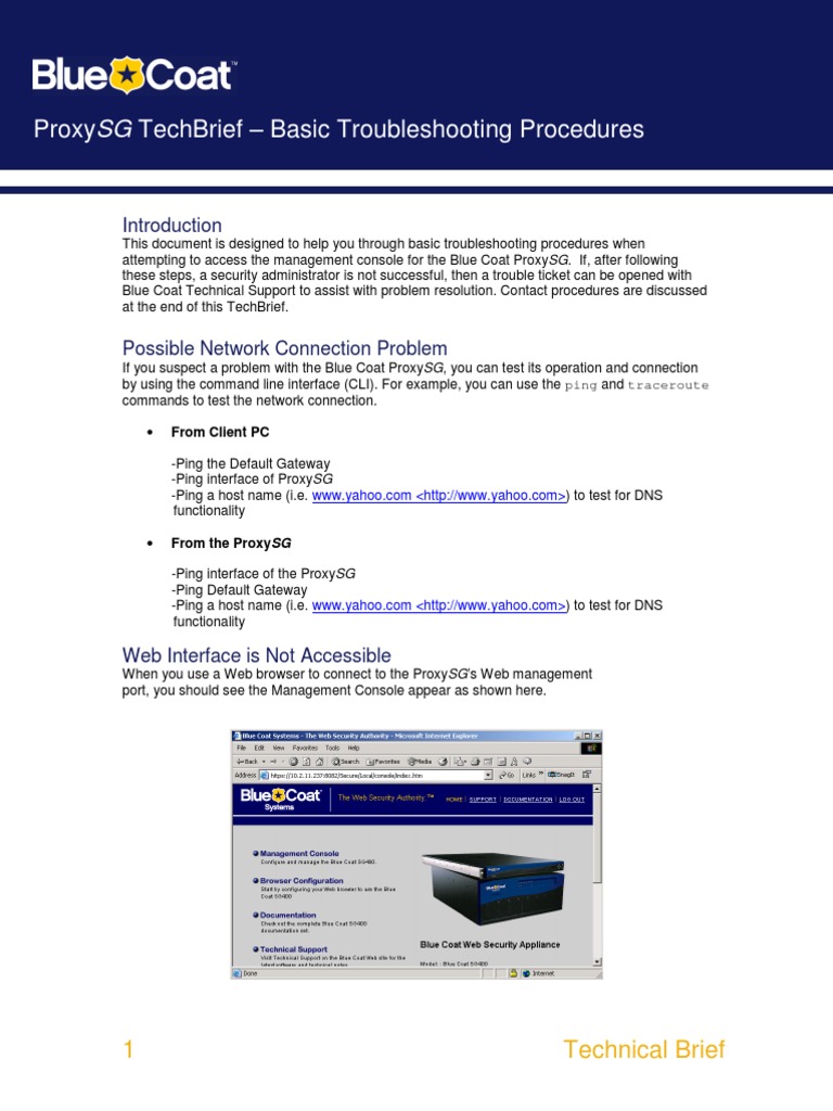 BlueCoat Basic Troubleshooting | Proxy Server | World Wide Web