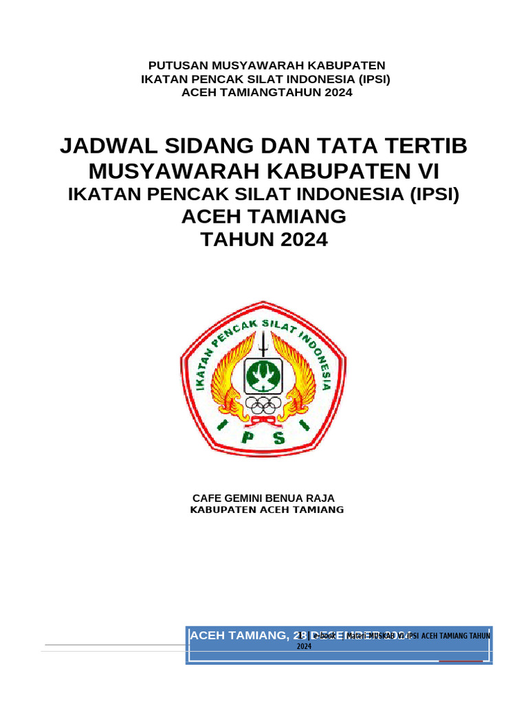 Jadwal dan Tata Tertib MUSKAB VI IPSI | PDF