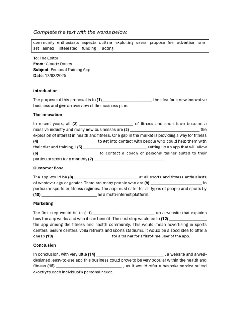 Innovative Business Proposal - Homework Cycle 24 | PDF