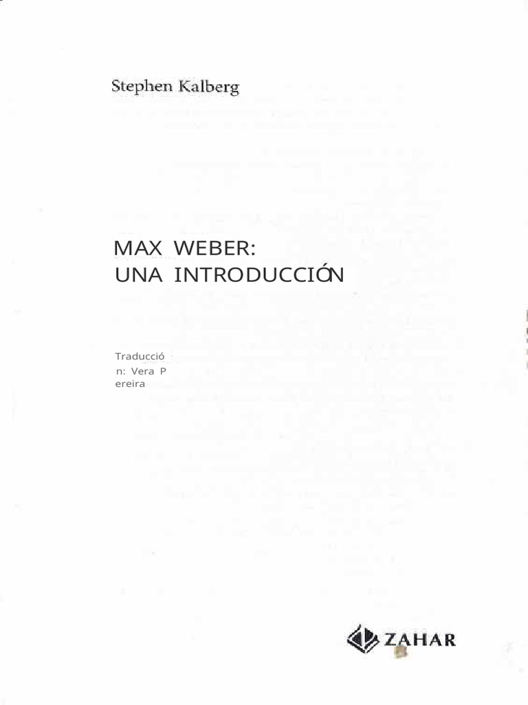 KALBERG. Max Weber - Esb Mono Doclingo - Ai | PDF | Max Weber | Sociología