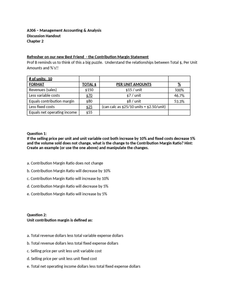 A306 Disc Handout Chapter 2 | PDF | Management Accounting | Economies