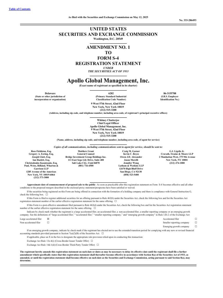 Apollo - SECforms4 Filing | PDF | Mergers And Acquisitions | Proxy Voting
