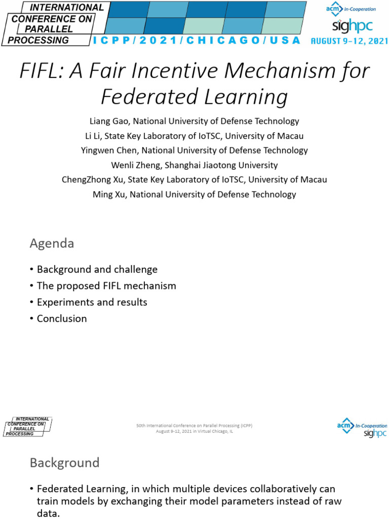 FIFL - A Fair Incentive Mechanism For Federated Learning | PDF | Computing | Computer Science